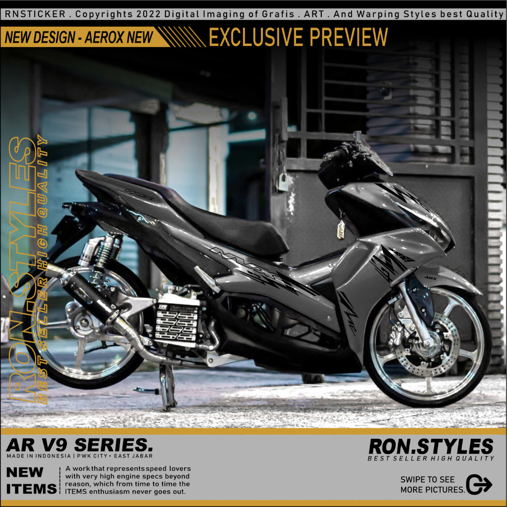 Jual ARV9 CUTTING STICKER STRIPING AEROX NEW DESAIN ABSRAK STRIPING ...