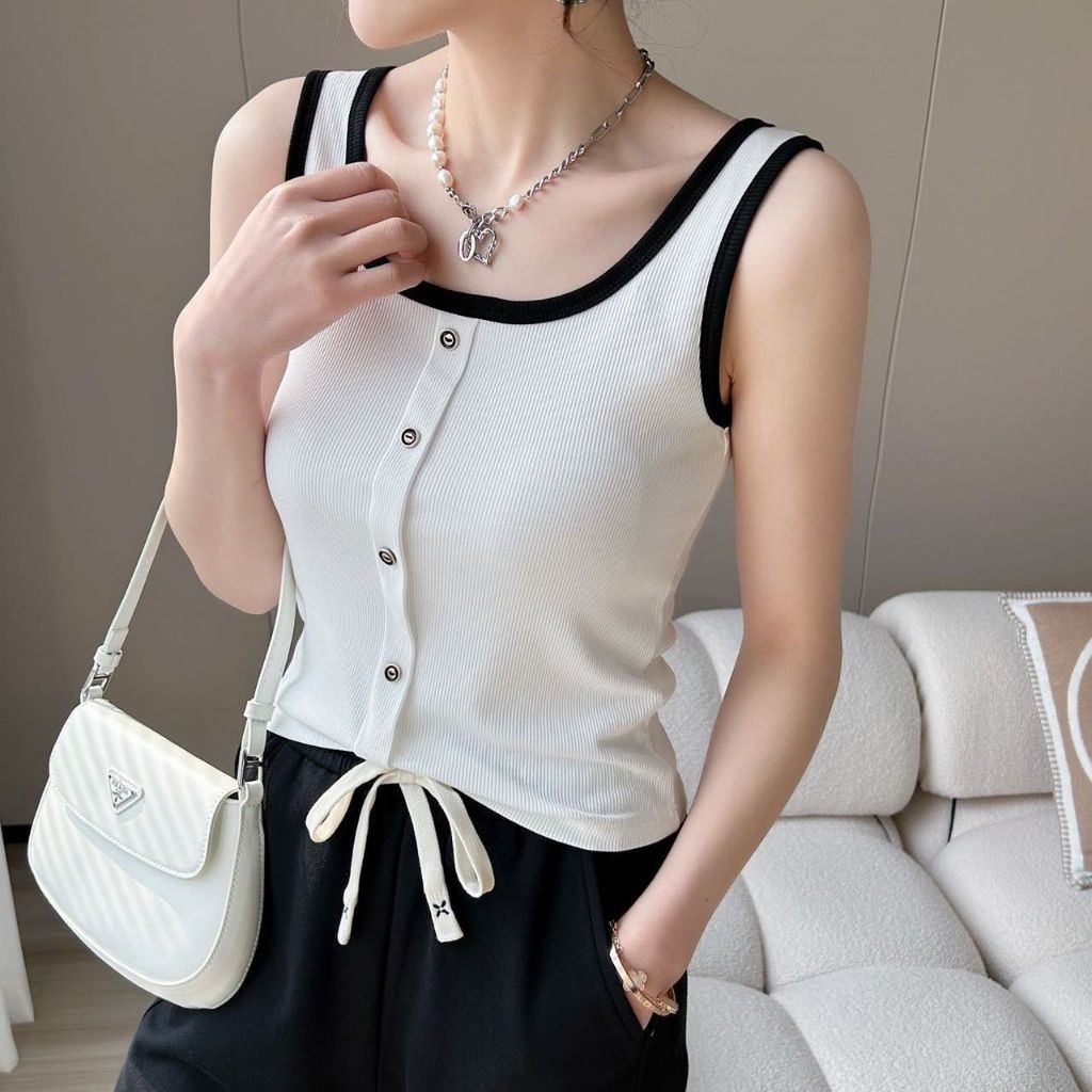 Jual TANK TOP BASIC FULL BUTTONS - T013 | Shopee Indonesia