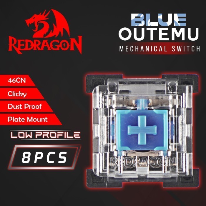 Jual Redragon Blue Switch Dustproof Low Profile - ROMS-DPLP-BL | Shopee ...