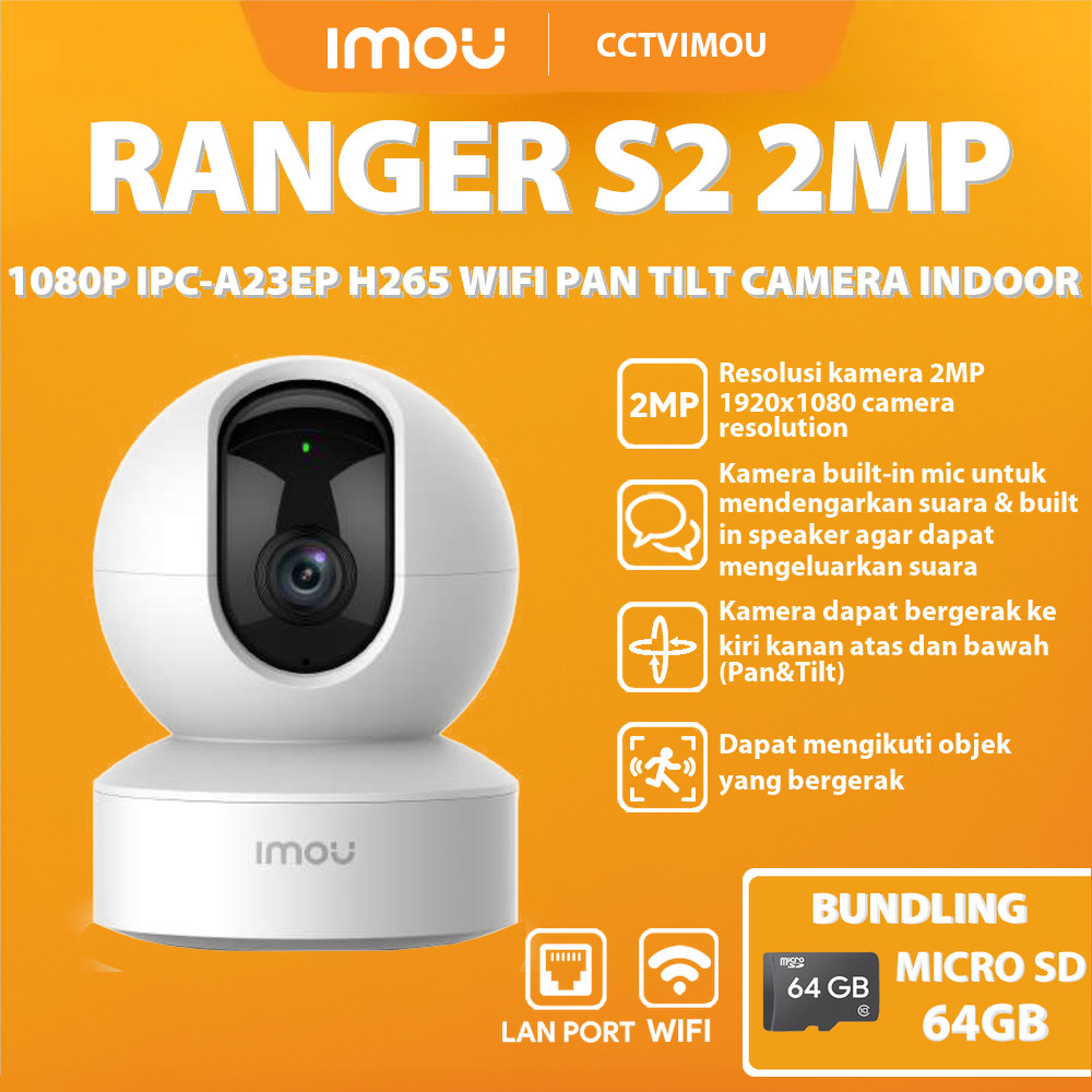 Jual IMOU RANGER S2 2MP 1080P IPC-A23EP H265 WIFI PAN TILT CAMERA ...
