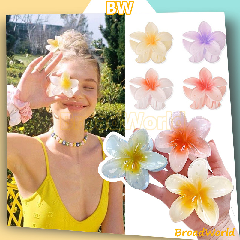 Jual Hair clip Bunga Kamboja /Frangipani Hair Claw Ukuran Besar /Flower ...