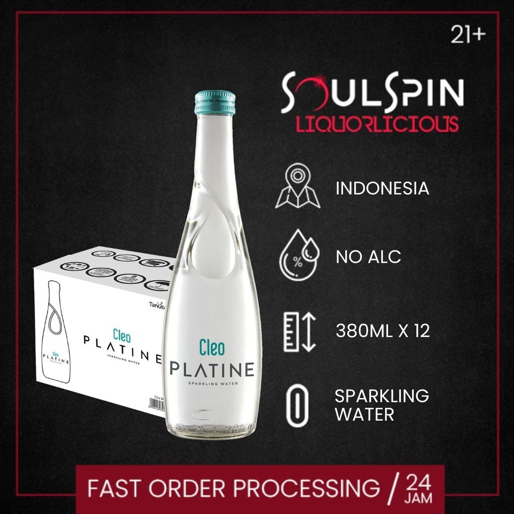 Jual Cleo Platine Sparkling Mineral Water 380ml [ Dus isi 12 Botol ] | Shopee Indonesia