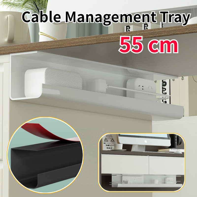 Jual 55cm Cable Management Tray Socket Penyimpanan Kabel Tempel Under ...