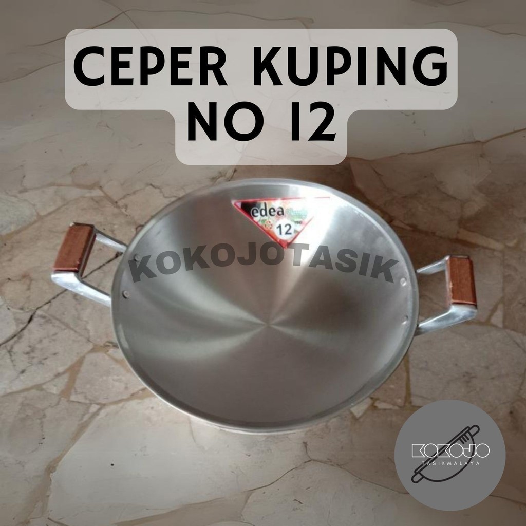 Jual Wajan no 12 ceper gagang kayu penggorengan alumunium aluminium ...