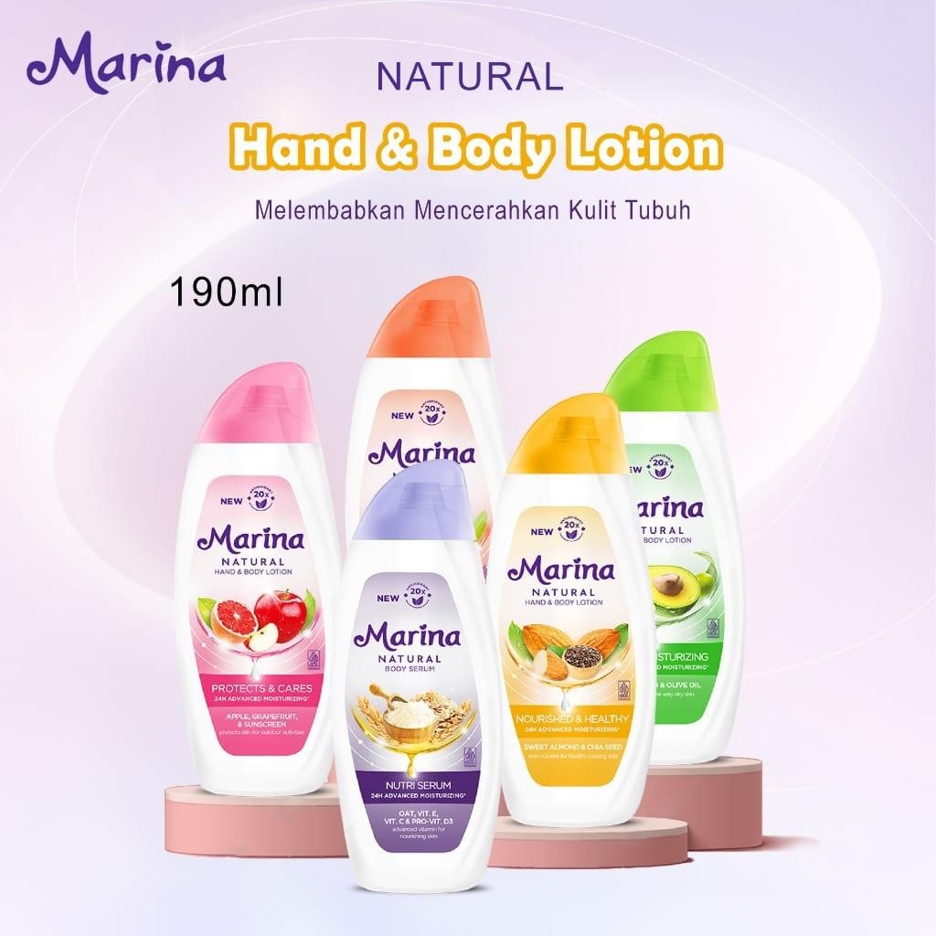 Jual 190ML Marina Hand & Body Lotion NATURAL 190ml Melembabkan ...