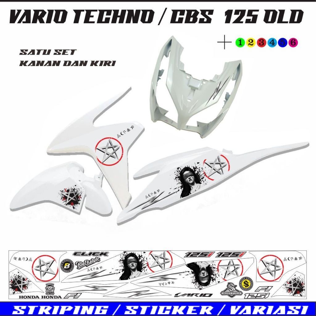 Jual VARIASI MOTOR STRIPING STICKER MOTOR VARIO 125 TECHNO OLD VARIASI ...