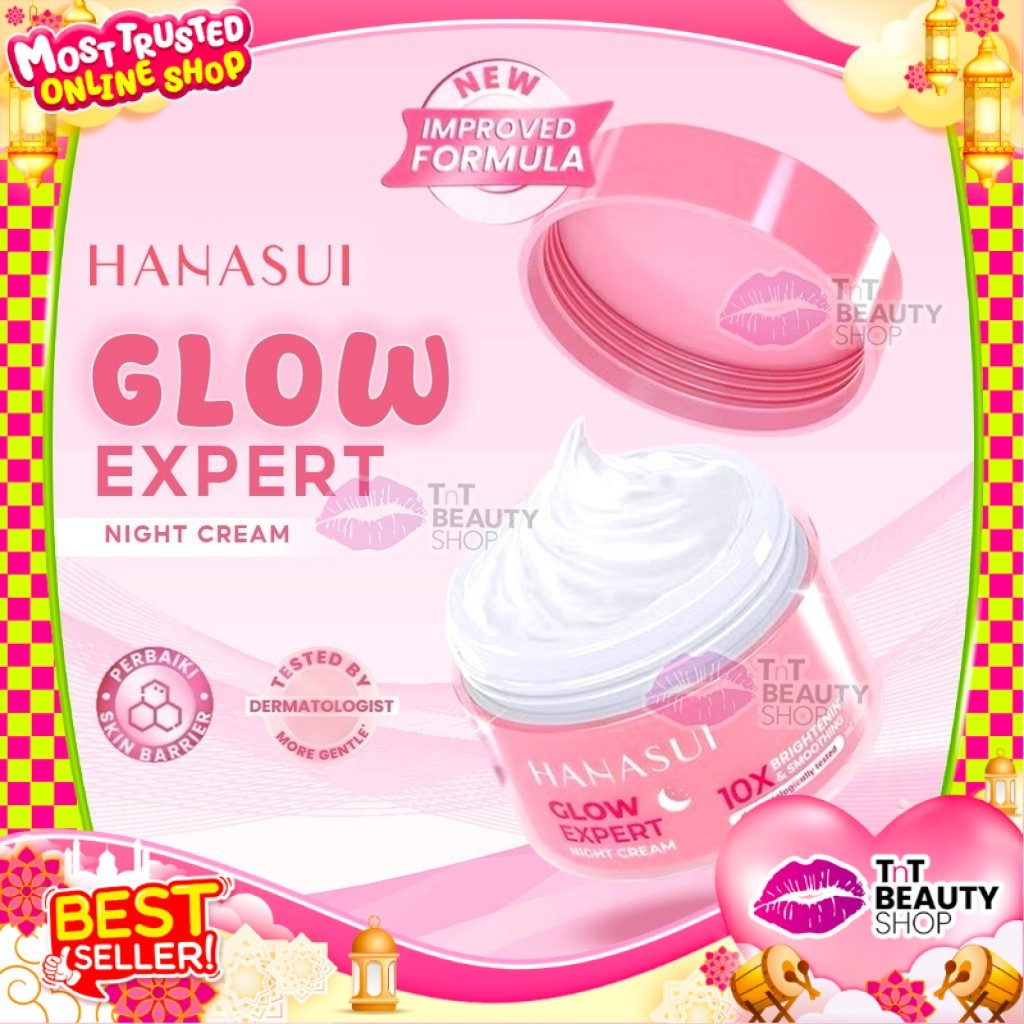 Jual HANASUI Flawless Glow Expert 10 Night Cream Indonesia Brightening ...