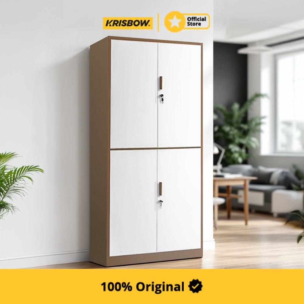 Jual Krisbow File Cabinet Lemari Kantor 4 Pintu - Putih/Cokelat ...