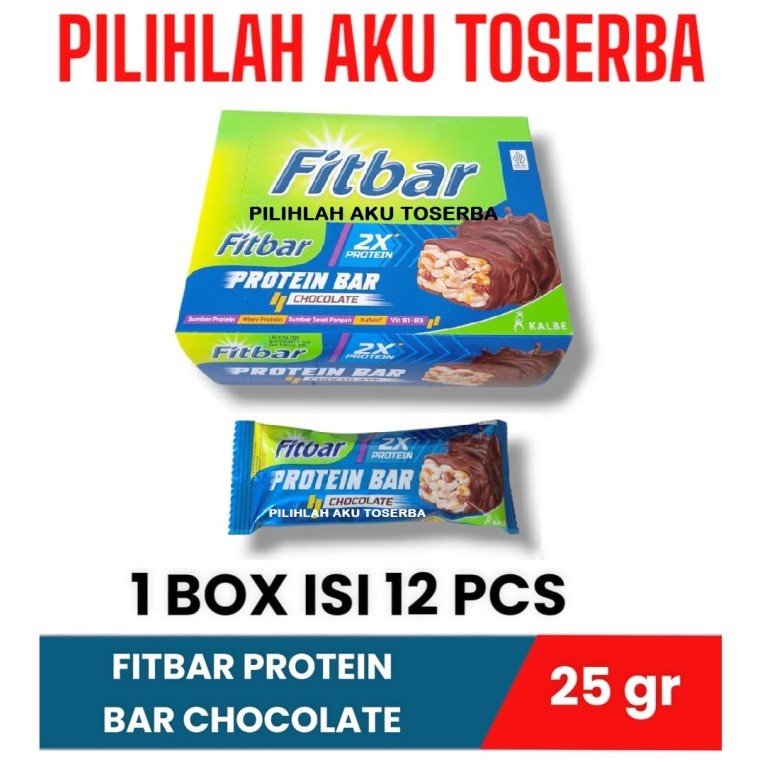 Jual Fitbar PROTEIN BAR CHOCOLATE isi 12 - ( HARGA 1 BOX ) | Shopee ...