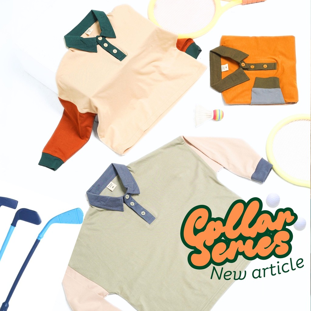 Jual Bajubaja Collar Series/Kaos Kerah Anak Lengan Panjang Kombinasi ...