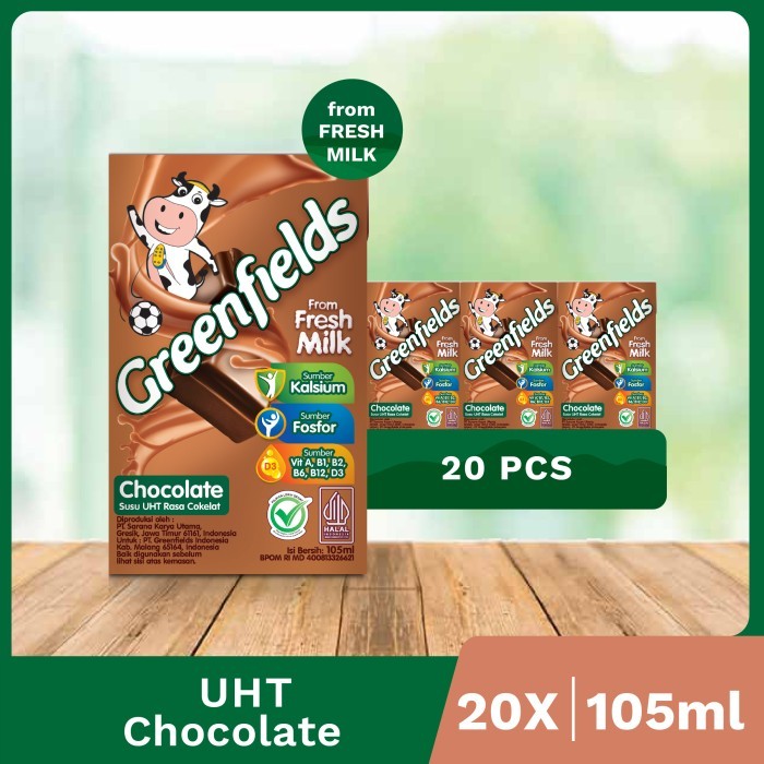 Jual Bundling Susu Greenfields UHT Chocolate 105 mL x 20 pcs | Shopee Indonesia