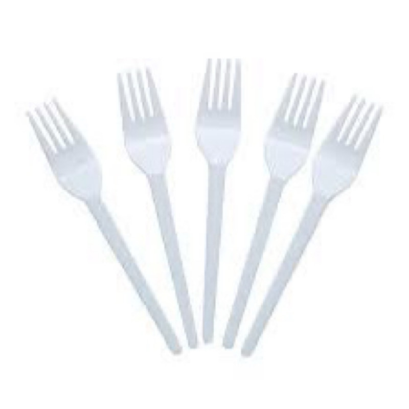 Jual [100 pcs] Garpu makan bening garpu makan putih garpu makan tebal ...