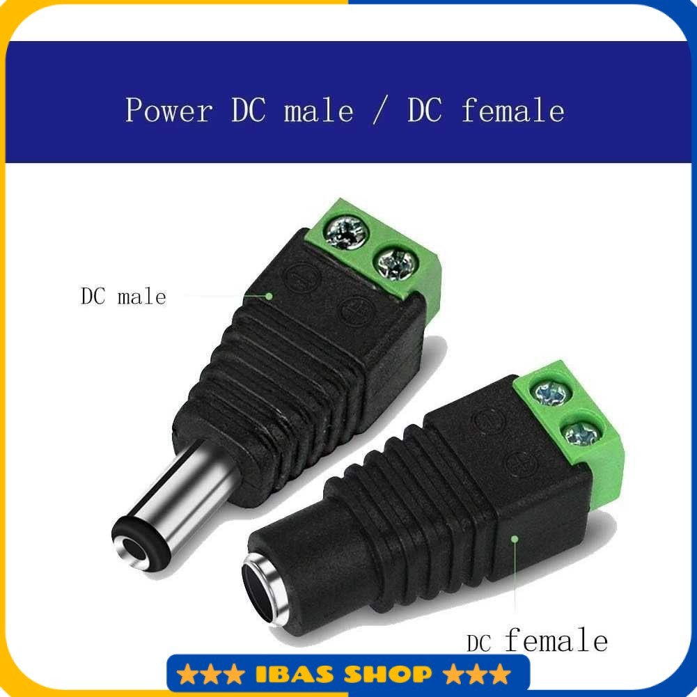 Jual Konektor Jack DC 12V Male Female CCTV LED Strip 5 Pair - EC5 ...