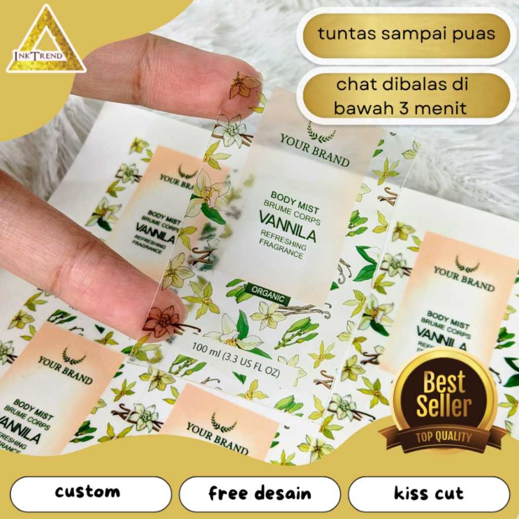Jual INKA Print Cetak Stiker Label Parfum Sticker Parfume Custom Label Wewangian Free Desain ...