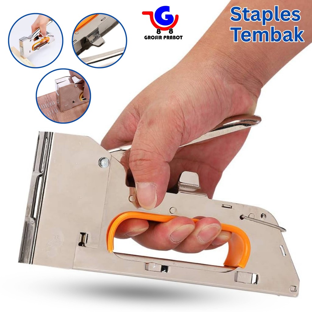 Jual Alat Staples Tembak Kertas Kayu Jok Motor Gun Tacker Steples ...
