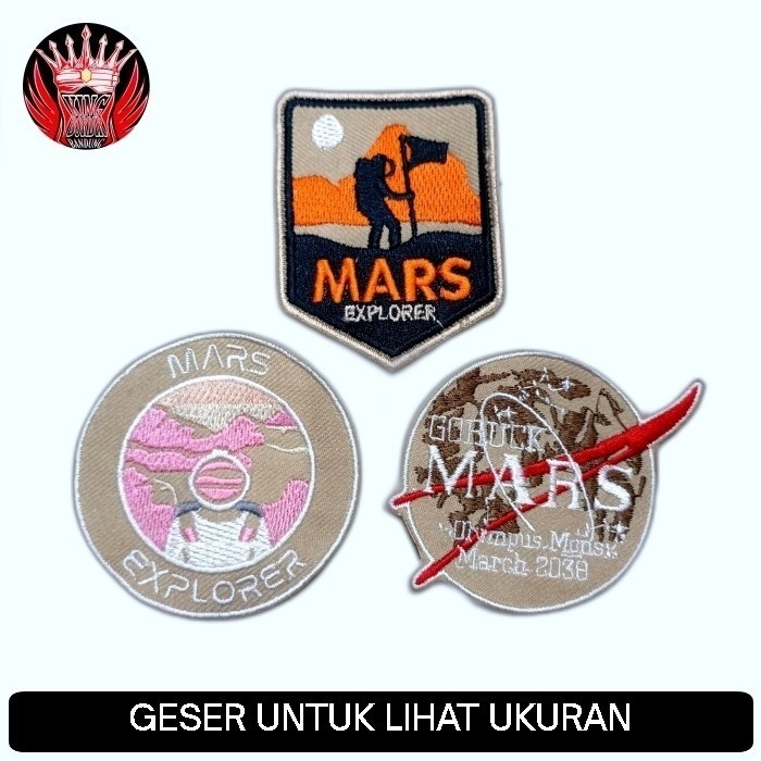 Jual Patch bordir,Patch ukuran Kecil,emblem bordir,logo bordir planet mars | Shopee Indonesia