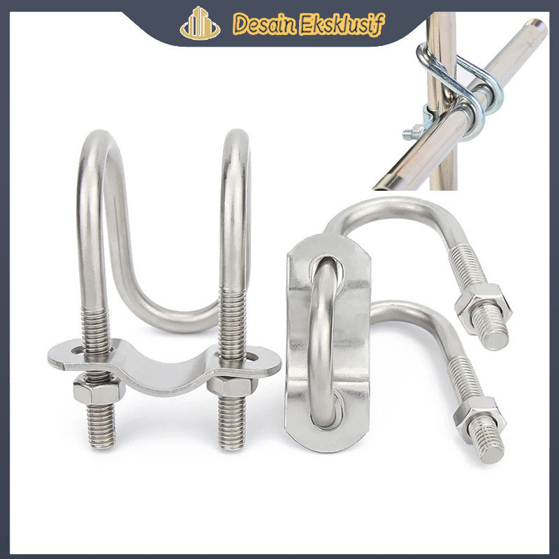 Jual U Bolt /klem Pipa Galvanis Klem Pipa Plat Besi Seng Clamp Penjepit ...