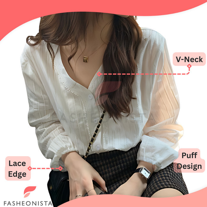 Jual Pakaian Wanita Lengan Panjang Model Terbaru 2025 Kerah V-Neck ...