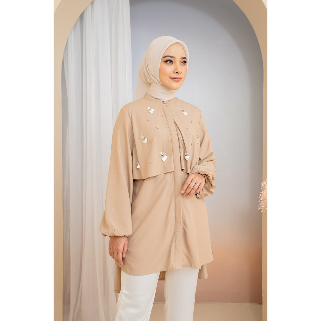 Jual Klamby - Grizelle Tunic Taos Taupe | Shopee Indonesia
