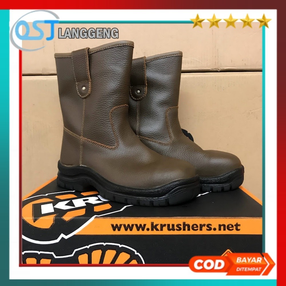 Jual vns Sepatu Safety Krushers Texas Brown / Sepatu Krushers Texas ...