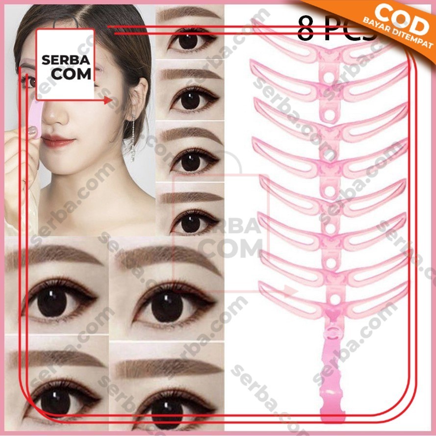 Jual Cetakan Alis 8 IN 1 Wanita Eyebrow Template Alat Cetakan Alis Korea Delapan Model / Alat ...