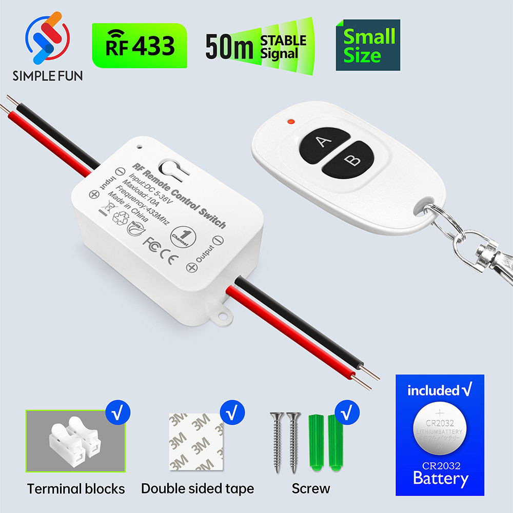 Jual 433Mhz Wireless Remote Control Switch 10A DC 6V 12V 24V 30V 36V ...