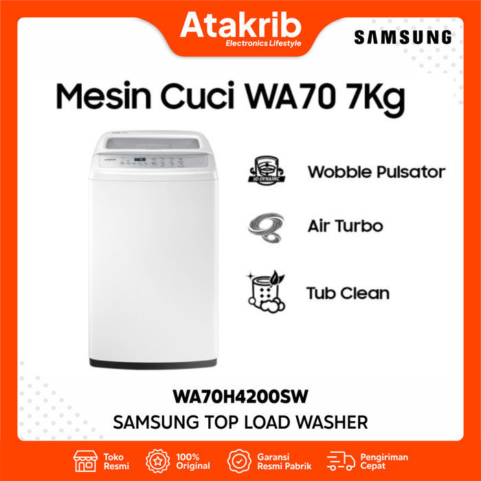 Jual SAMSUNG TOP LOAD WASHER WA70H4200SW Wobble Technology 7 Kg ...