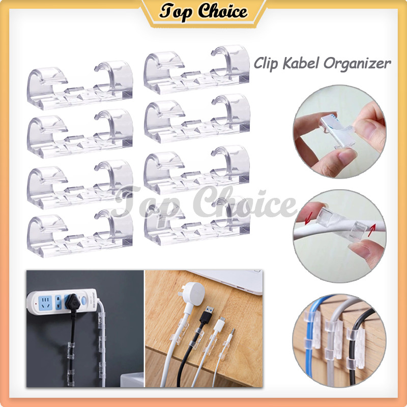 Jual Clip Kabel Organizer 1 Pack Isi 20 Pcs / Tempel Dinding Wire Cable ...