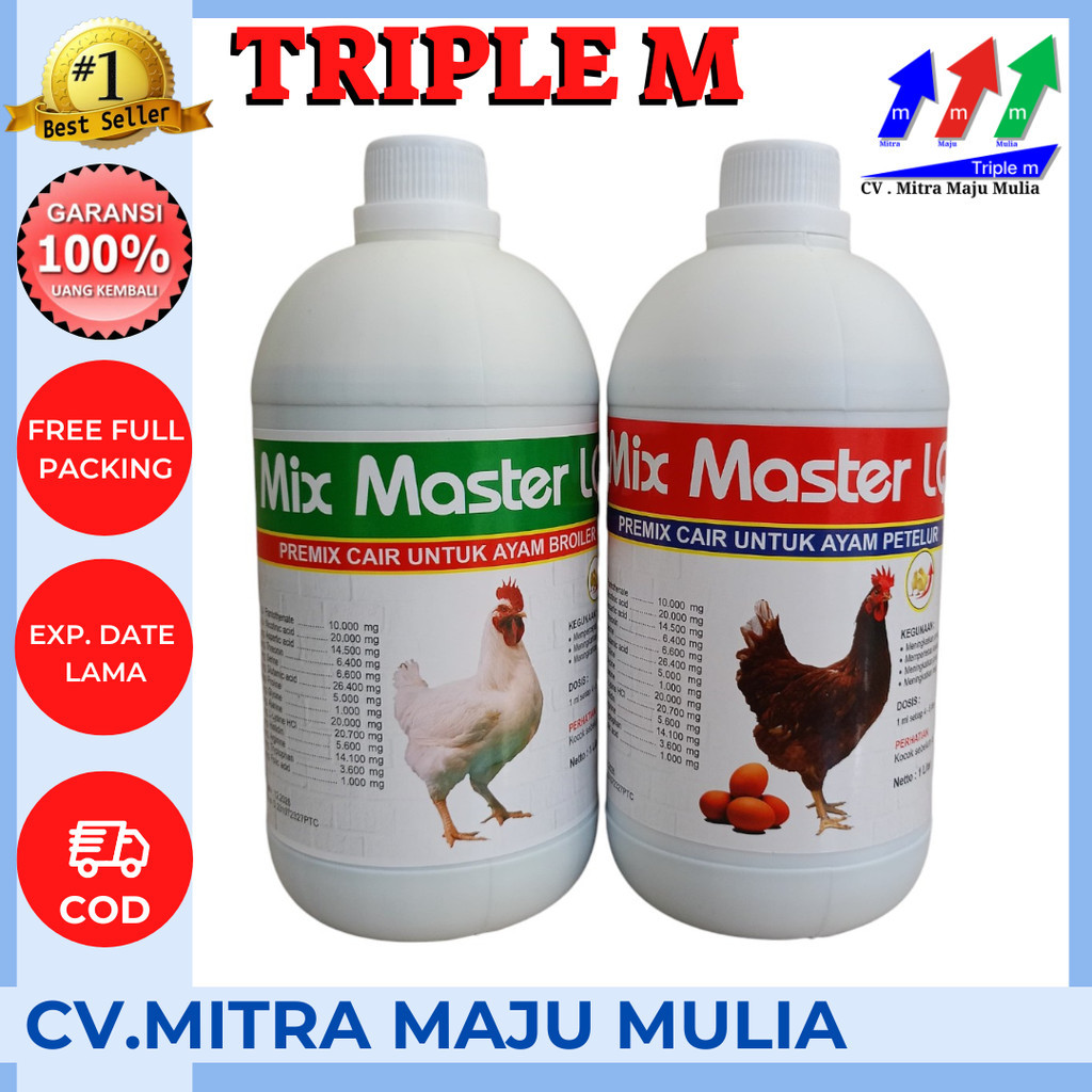 Jual MIX MASTER LQ 1 LITER - Premix Cair Pemacu Pertumbuhan Ayam ...