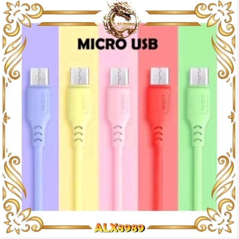 Jual Kabel Data Macaron Color Micro USB Fast Charging 1 Meter kabel cas ...