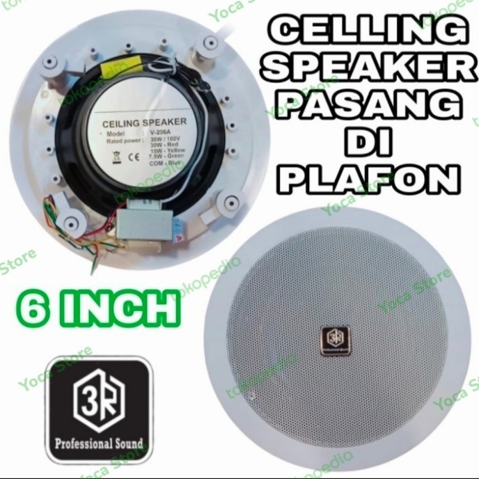 Jual Ceiling Speaker 3R Profesional Sound 6 Inch Speaker Plafon | Shopee Indonesia