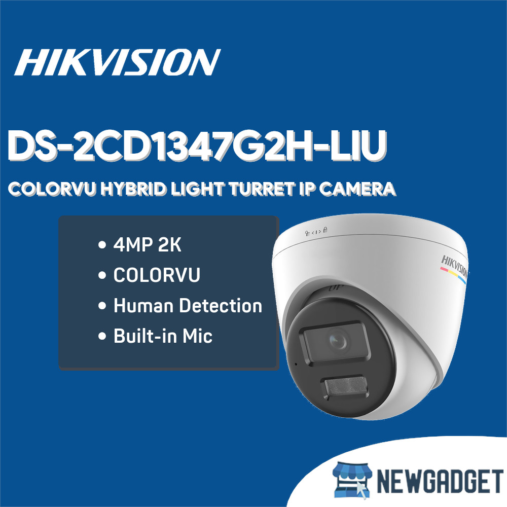 Jual HIKVISION DS-2CD1347G2H-LIU 4MP COLORVU HYBRID LIGHT TURRET IP CAMERA | Shopee Indonesia