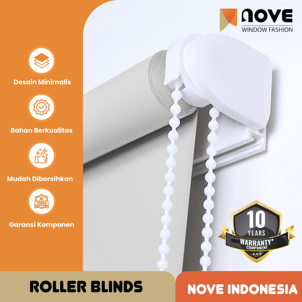 Jual Roller Blinds Indoor Blackout 100% - Ukuran Custom -Tirai Nove ...