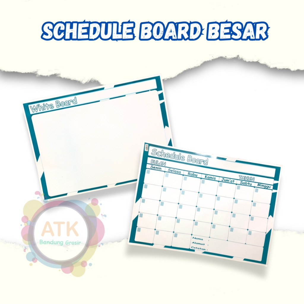Jual Schedule Board Besar Ukuran 50 x 70 cm Permukaan Glossy 2 sisi ...