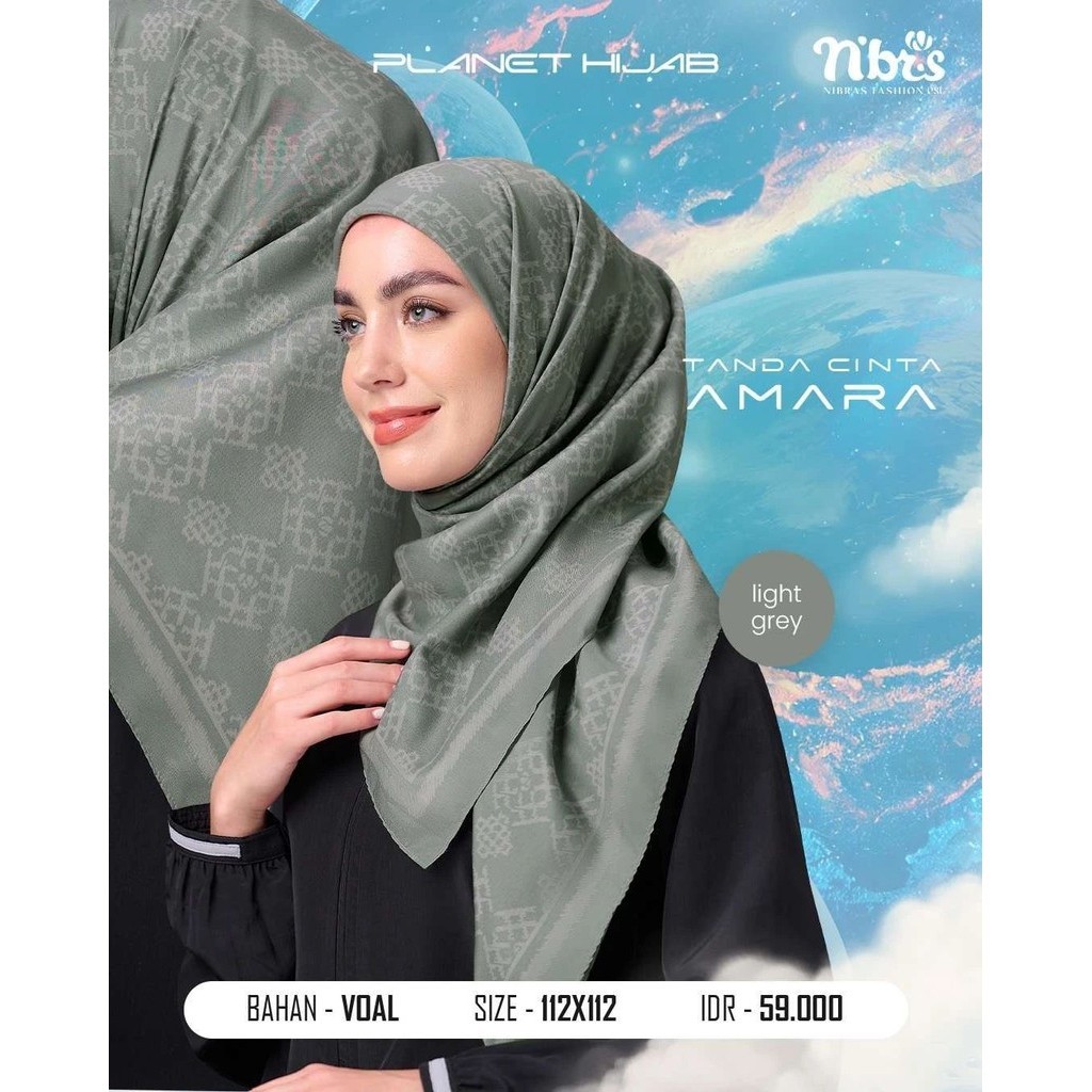 Jual NIENSHOP - NIBRAS Hijab Square Voal TANDA CINTA AMARA SCARVES 100% ...