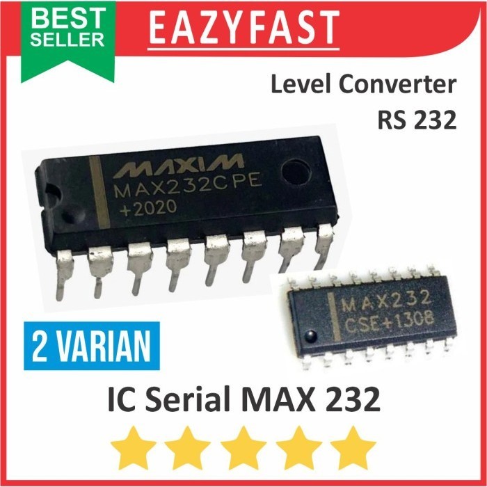 Jual IC Driver Serial MAX232 MAX 232 DIP SMD RS232 RS 232 Level Converter Maxim Full Duplex ...