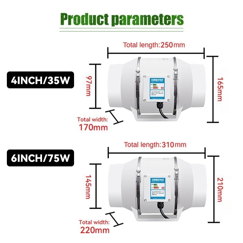 Jual Exhaust Fan Dinding 4 Inch Booster Fan Wall Duct Inch mini Inline ...
