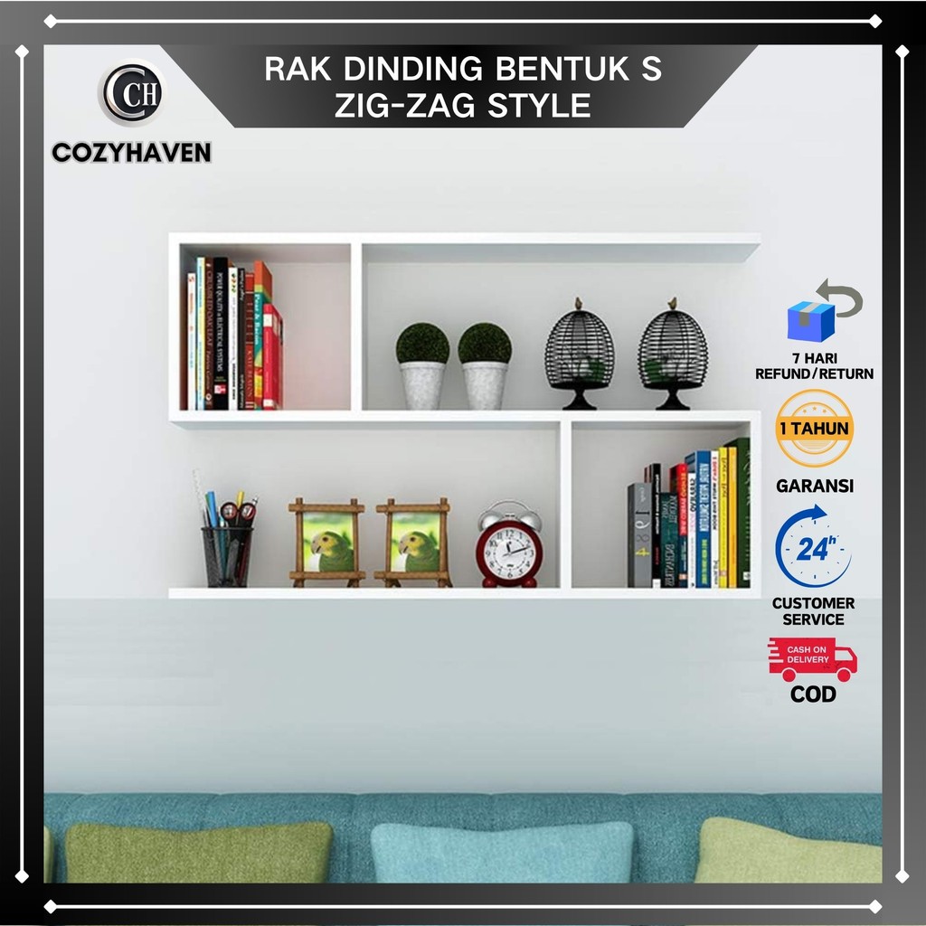 Jual CozyHaven - Rak Dinding Gantung Bentuk S Besar Rak Untuk Hiasan ...