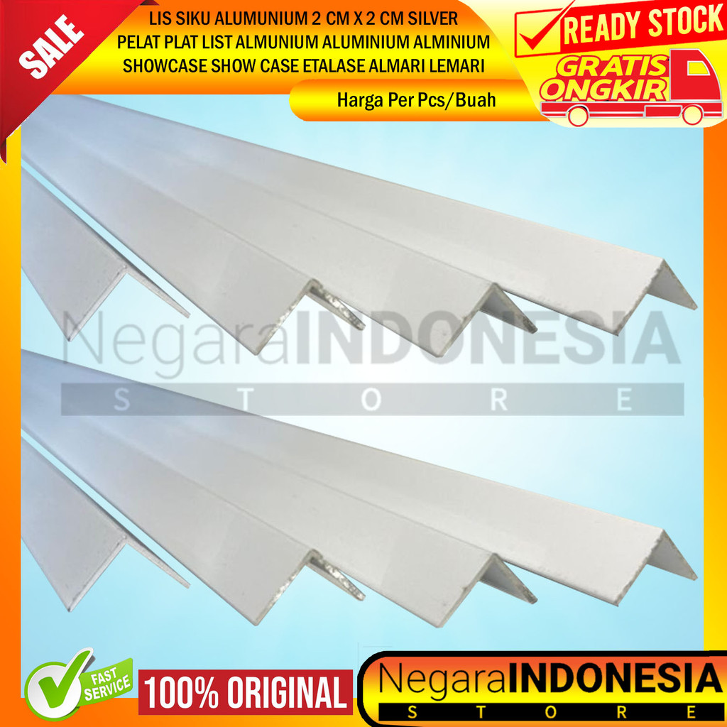 Jual Siku Lis Aluminium 2 cm x 2 cm List Etalase Rak Silver Almunium ...