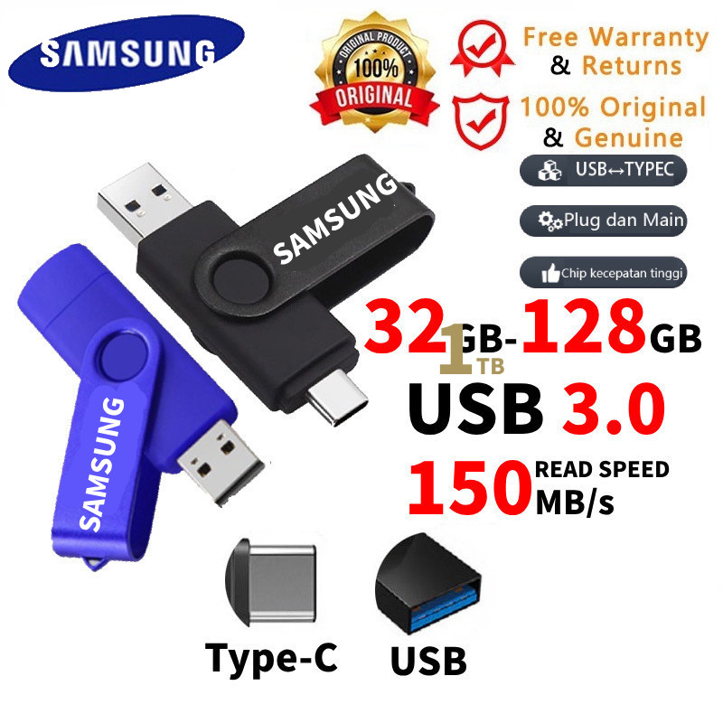 Jual SAMSUNG OTG FLASHDISK OTG TYPE C USB 32GB/64GGB/128GB FLASH DRIVE ...