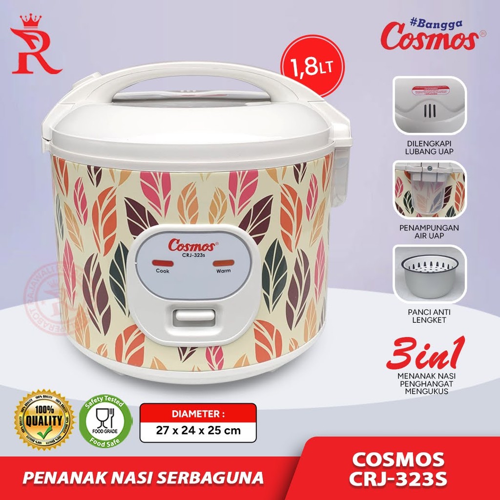 Jual Cosmos Magic Com 3 in 1 Rice Cooker 1.8 Liter CRJ-323S | Shopee ...