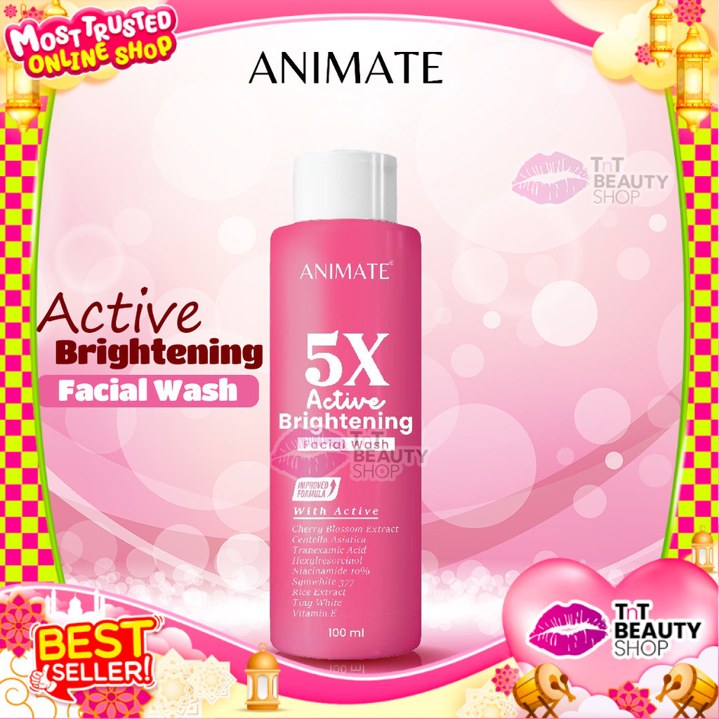 Jual Animate 5x Active Brightening Facial Wash 100 ml | TnT Beauty Shop | Shopee Indonesia