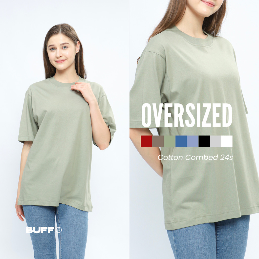 Jual Buff Apparel (Banyak Warna) Kaos Oversized Polos Cotton Combed 24s ...