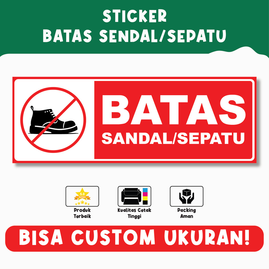 Jual Sticker Batas Sandal/Sepatu – Penanda Area Bebas Alas Kaki ...
