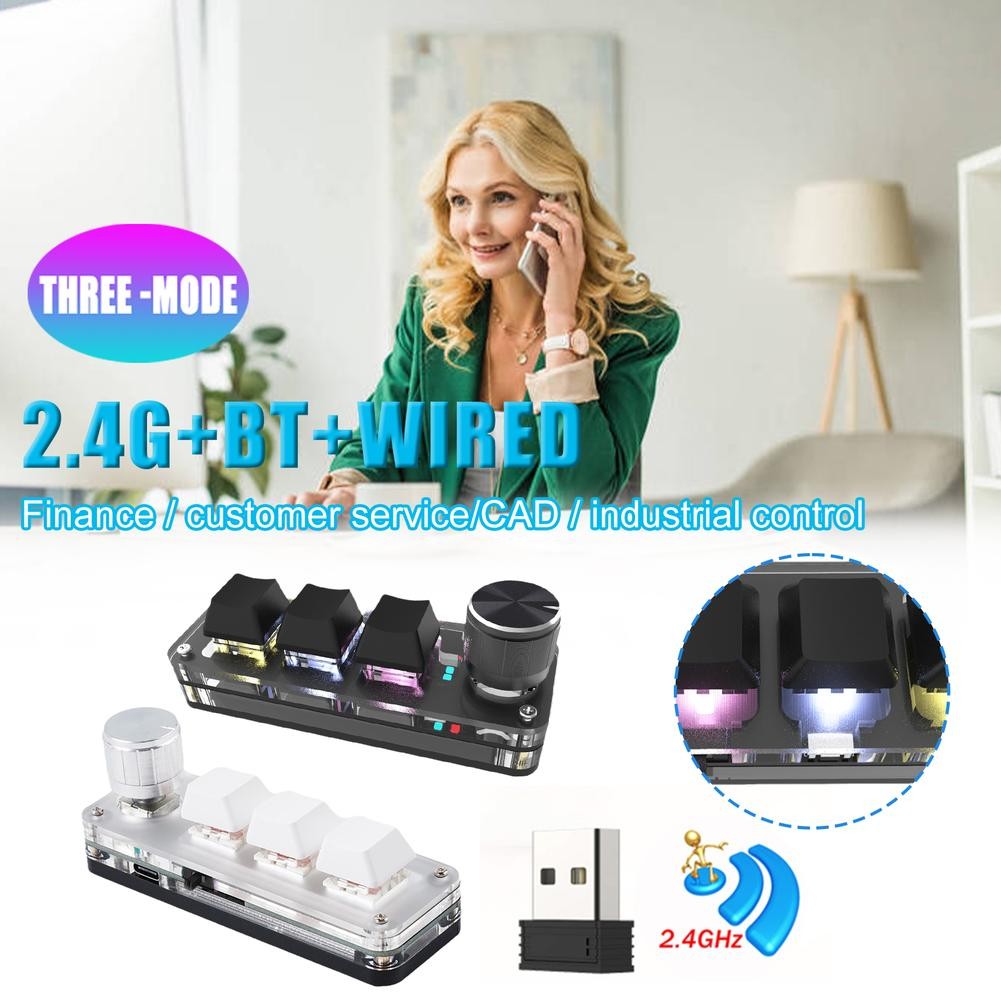 Jual Programmable DIY Mechanical Keyboard RGB Custom 3 Key Mini Hotswap ...