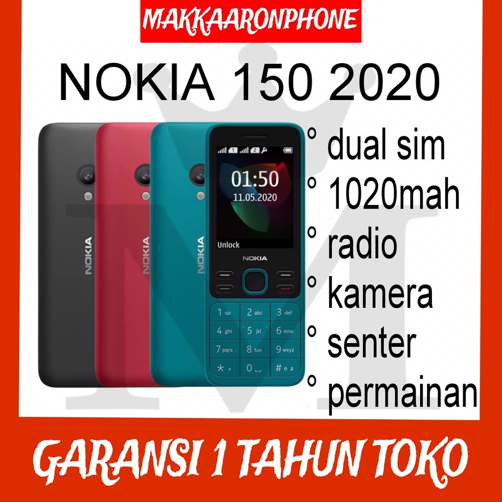 Jual HP NOKIA 150 2020 (BARU) [GARANSI 1 TAHUN] Kamera, Memori, Musik ...