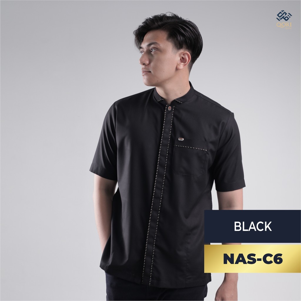 Jual Qori Apparel Signature Black Series Baju Koko Casual Pria (Lengan ...