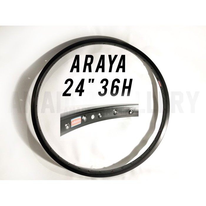Jual RIMS 24 36H ARAYA RIMS ARAYA VELG BMX MTB HITAM SINGLE WALL ...