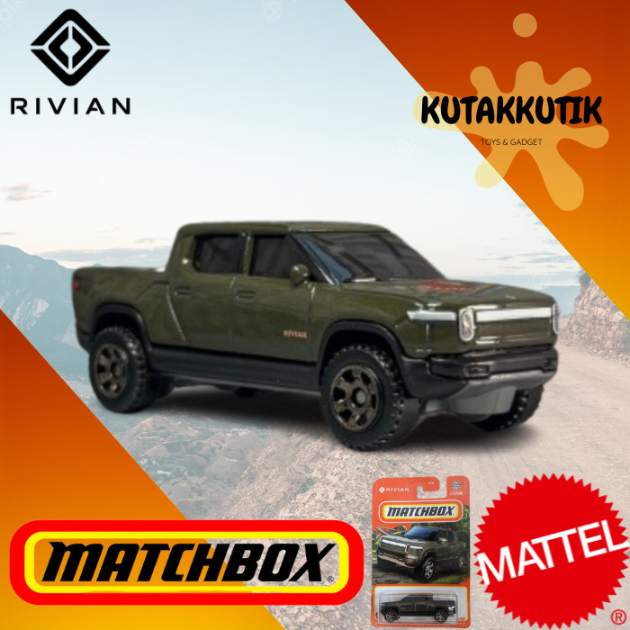 Jual Matchbox Mobil EV Pickup Listrik Rivian R1T Hijau Tua Rivian ...