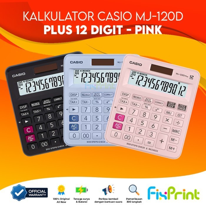 Jual Kalkulator Casio MJ 120D Plus 12 Digit Calculator Desktop Check Correct 12 Digits ...